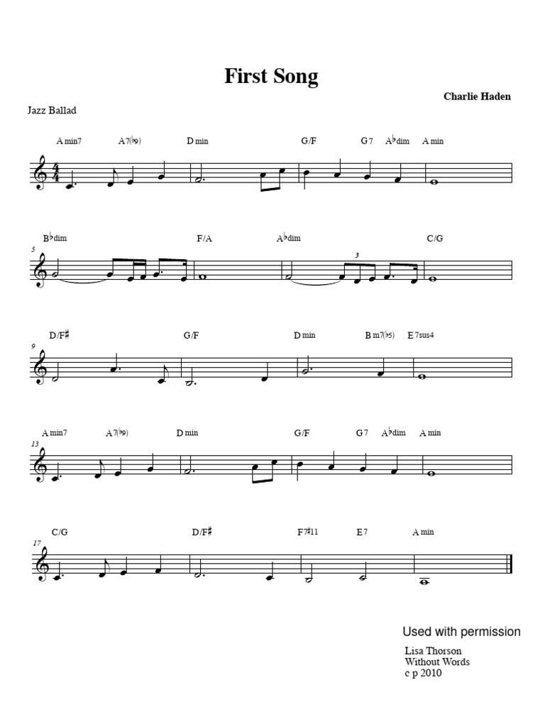 First Song (Am), Charlie Haden | PDF