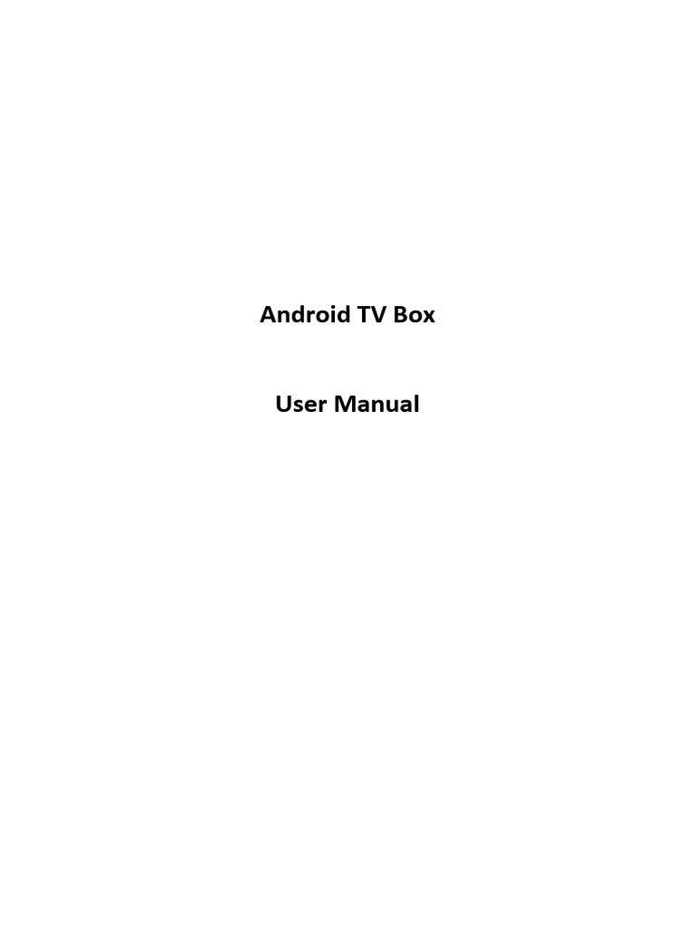 Android TV Box Manual | PDF