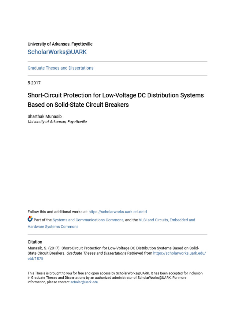 Short-Circuit Protection For Low-Voltage DC Distribution Systems | PDF