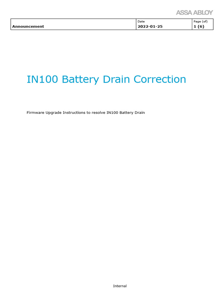 IN100 Battery Drain Correction - FW Update 02-02-22 | PDF | Operating System Families | Computer ...