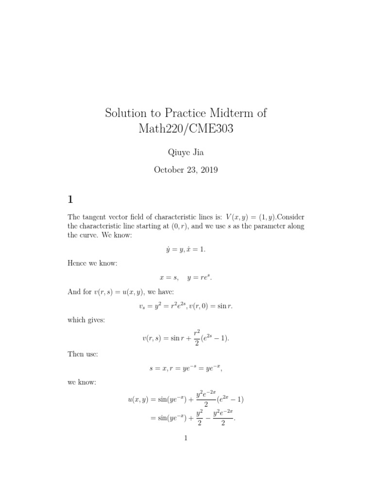 Practice Midterm Solutions | PDF | Mathematical Objects | Differential Geometry
