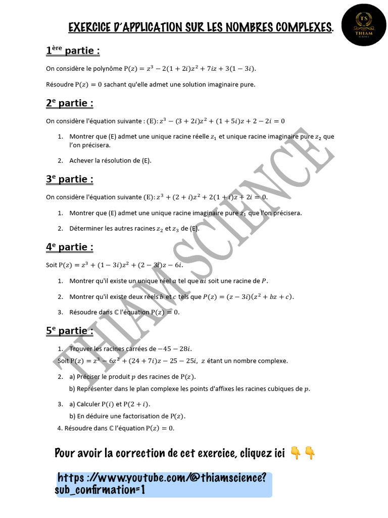 Exercice 2 Sur Les Nombres Complexes | PDF