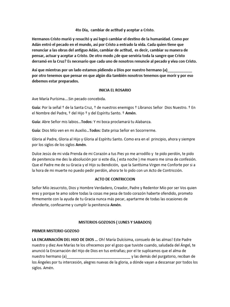 4 Dia Del Novenario Difuntos | Descargar gratis PDF | María, madre de ...