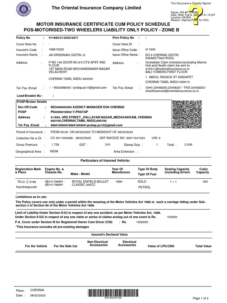 Bullet Policy | PDF | Insurance | Car