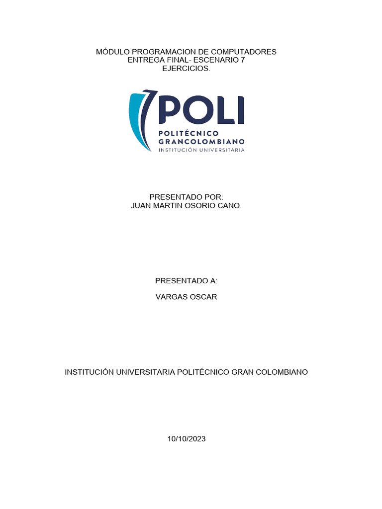 Entrega Final - Programacion de Computadores | PDF | Informática teórica | Ingeniería Informática