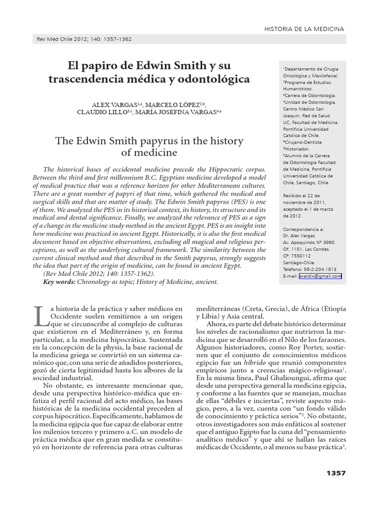 El Papiro de Edwin Smith y Su Trascenden | Download Free PDF | Ancient ...