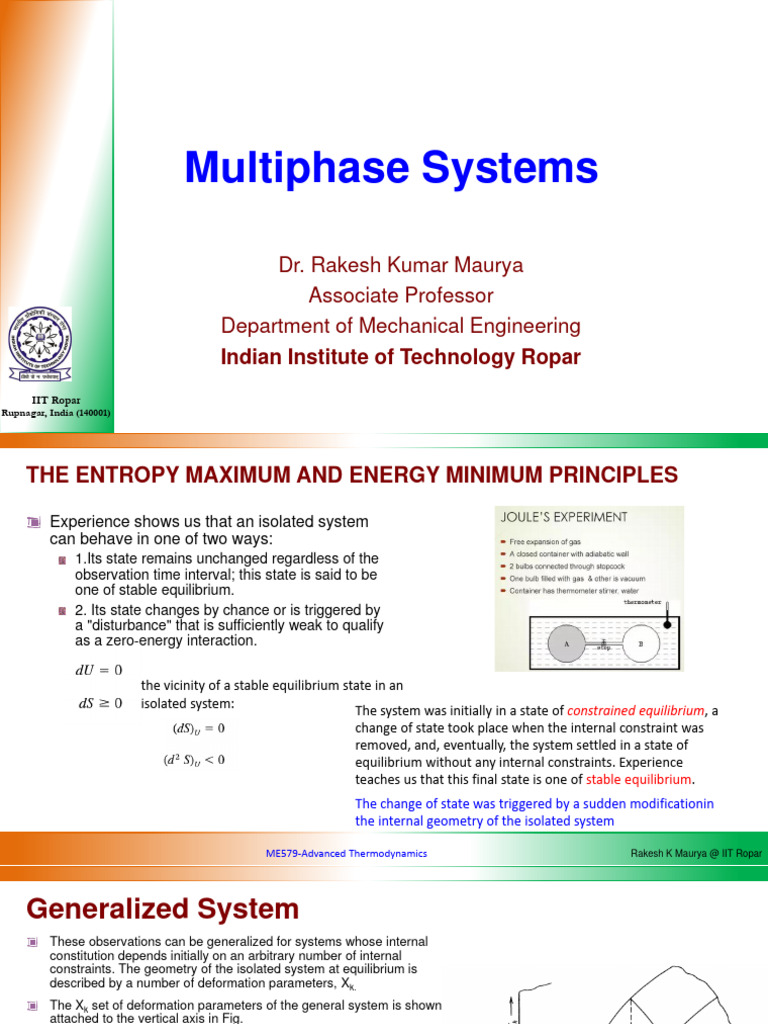 Multiphase System | PDF | Thermodynamics | Gibbs Free Energy