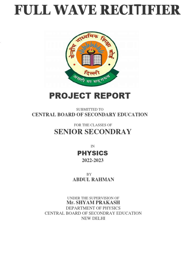 Physics Project File 53 | PDF | Rectifier | Capacitor