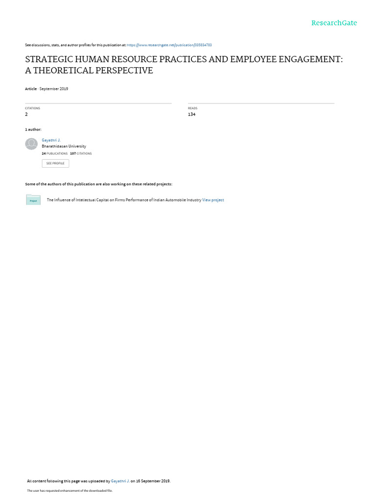 Strategic Human Resource Practices and Employee | PDF | Human Resource ...