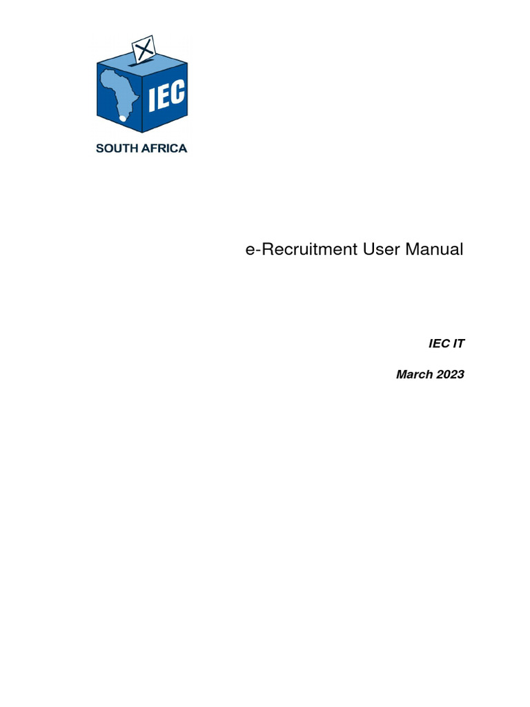 e-Recruitment User Manual for IEC | PDF | Career & Growth | Finance & Money Management