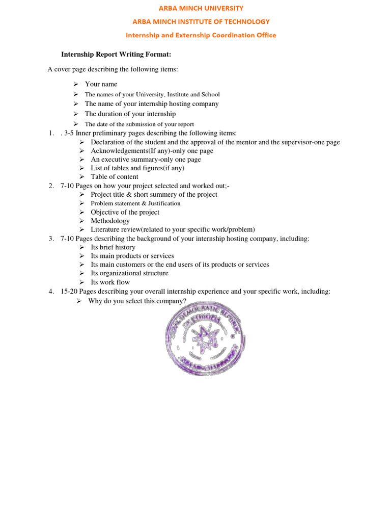 Internship Report Writing Format | PDF | Career & Growth