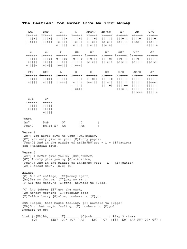 The Beatles - You Never Give Me Your Money | PDF