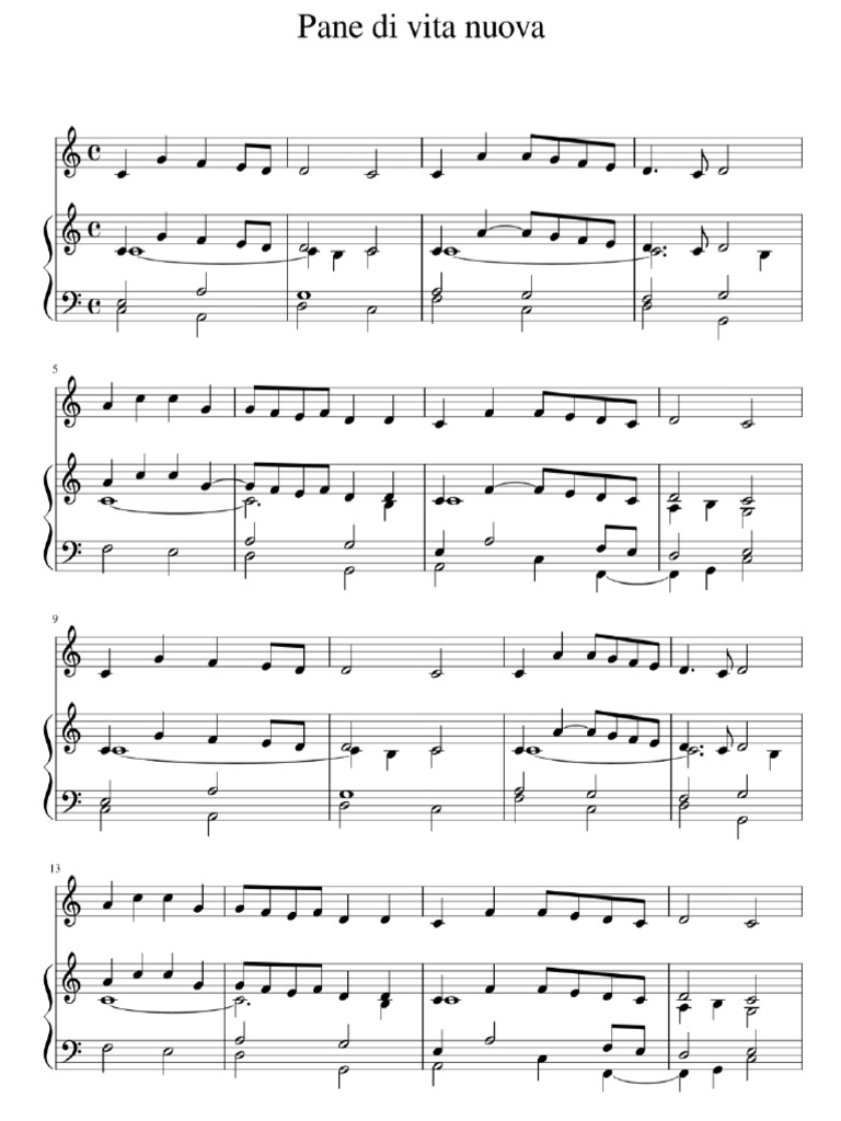 PANE DI VITA NUOVA spartito organo | PDF