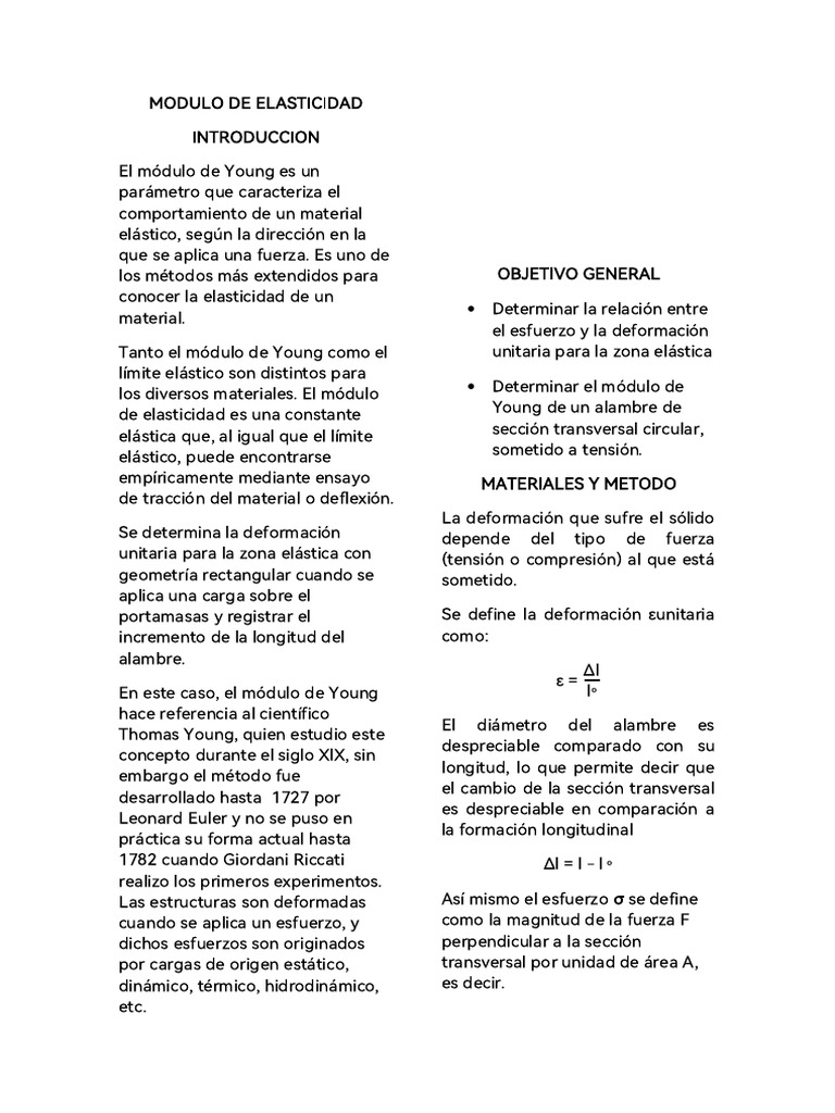 MODULO DE ELASTICIDAD (Autoguardado) | PDF