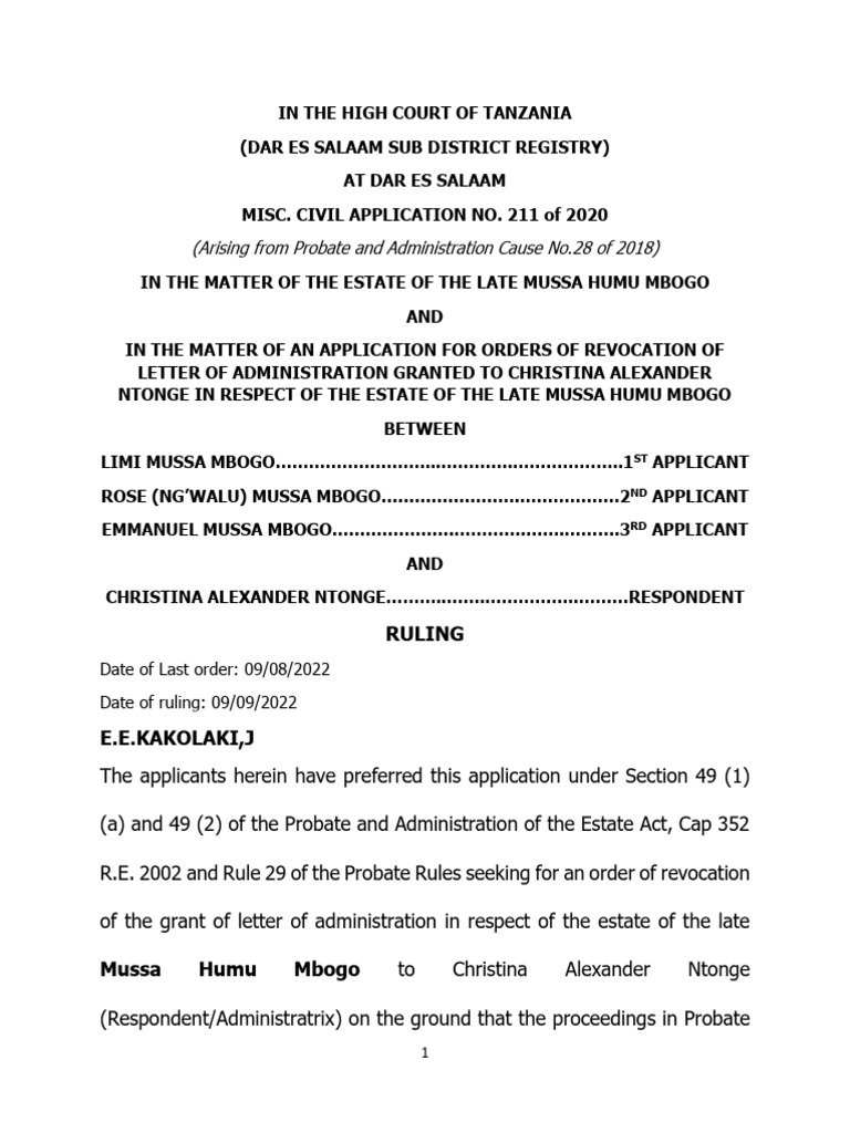 Appointment of Administrator General | Download Free PDF | Probate ...