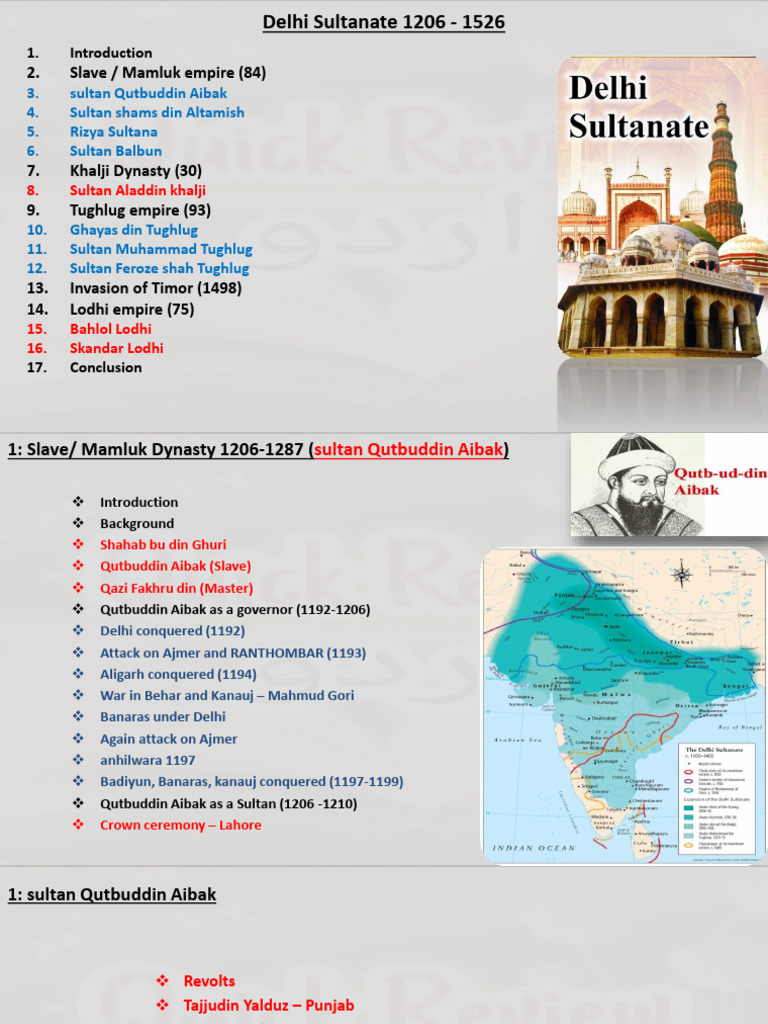 Delhi Sultanate 1206 - 1526 | PDF