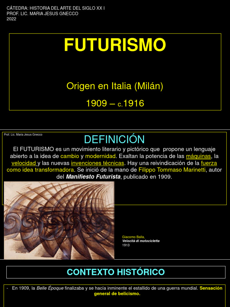 Contexto y Definición del Futurismo | PDF | Viajes y turismo | Arte