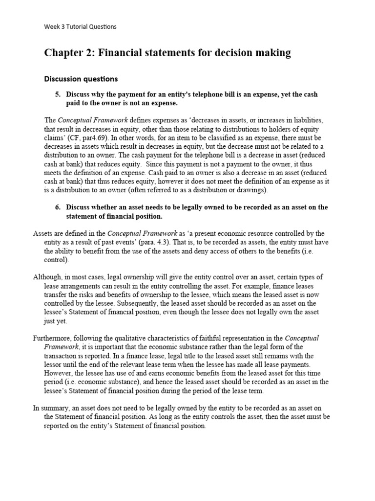 Week 3 Tutorial Solutions | PDF | Business | Finance & Money Management