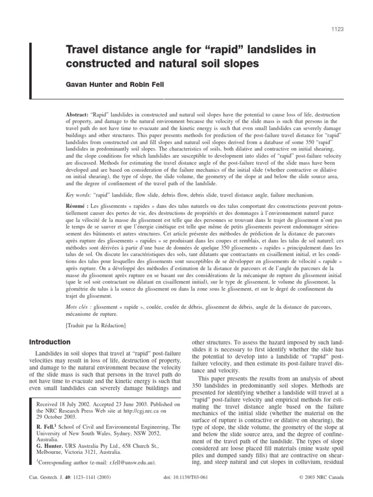 Travel Distance Angle - Hunter e Fell | PDF