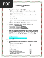 Holes Comprehension Questions-Answers | PDF
