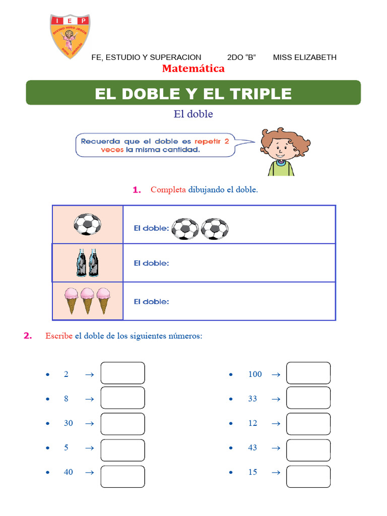 Doble-y-Triple-para - Matematica | PDF