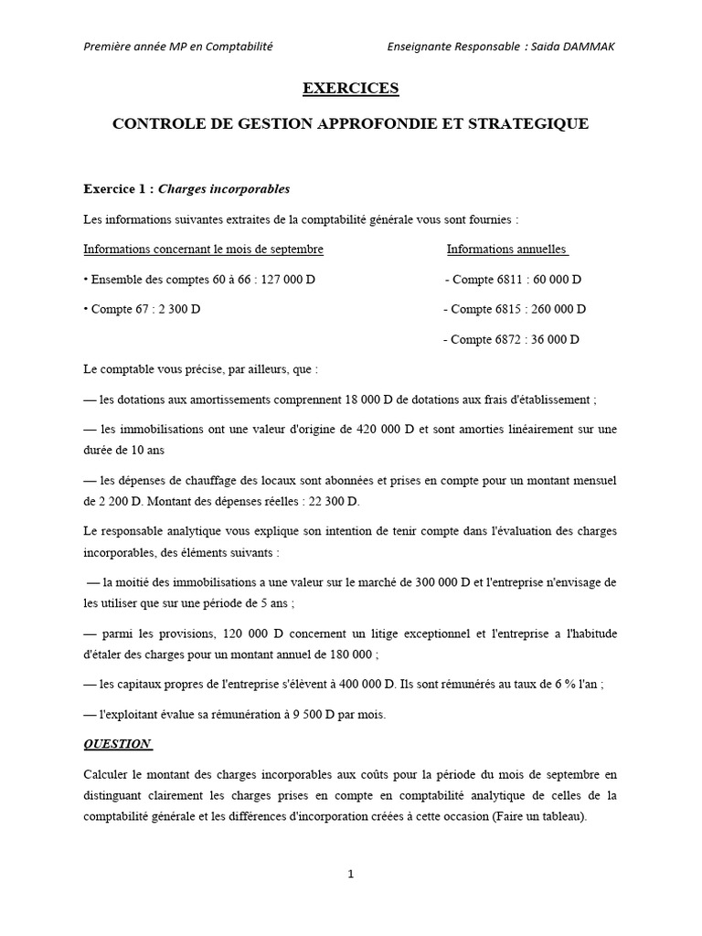 Exercices p1 CDG Expertise | PDF