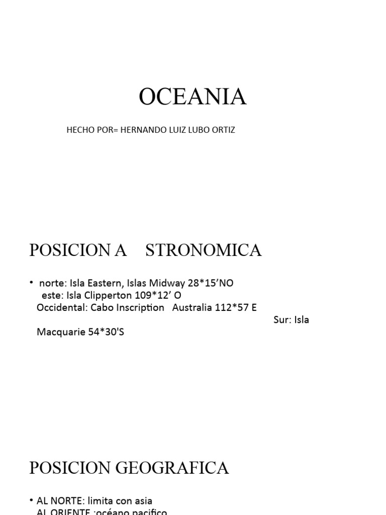 Geografía y Cultura de Oceanía | PDF | Oceanía | Australia