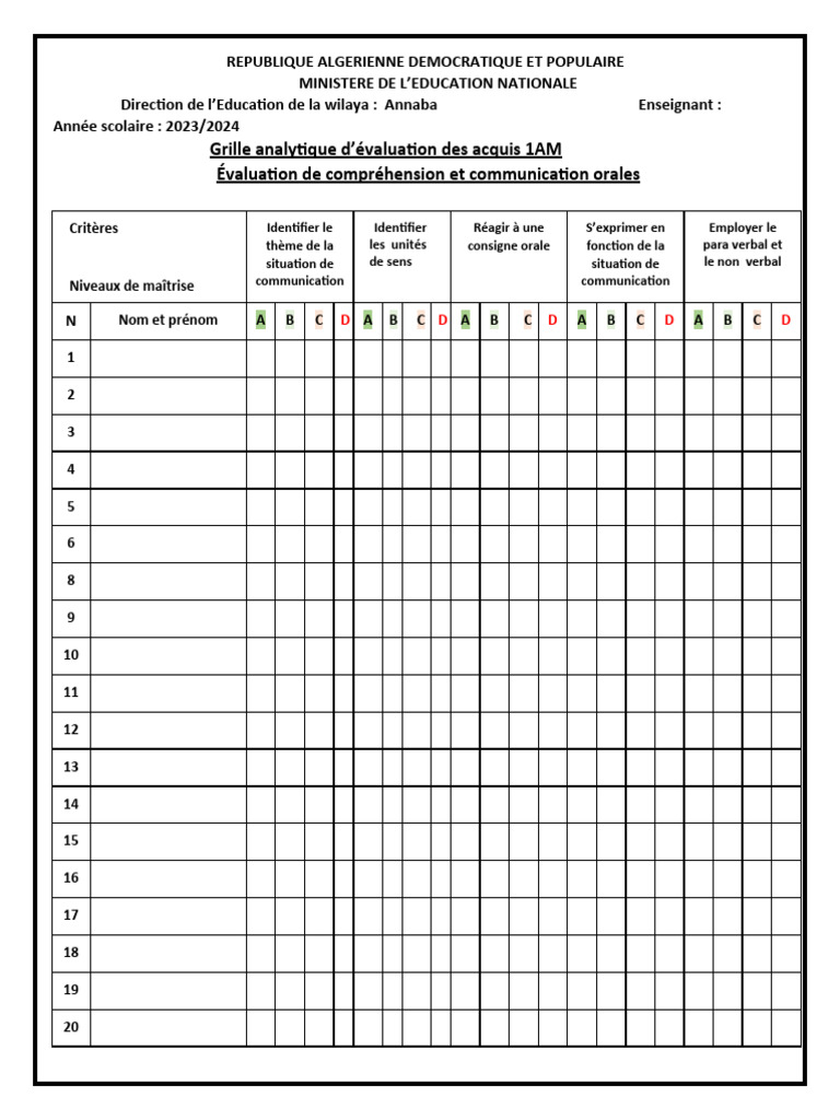 Grille-dévaluation | PDF