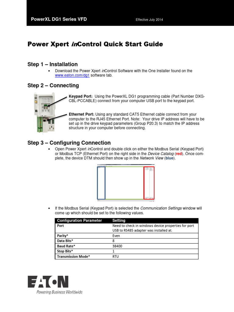Power Xpert Incontrol Quick Start Guide MZ040012EN | PDF