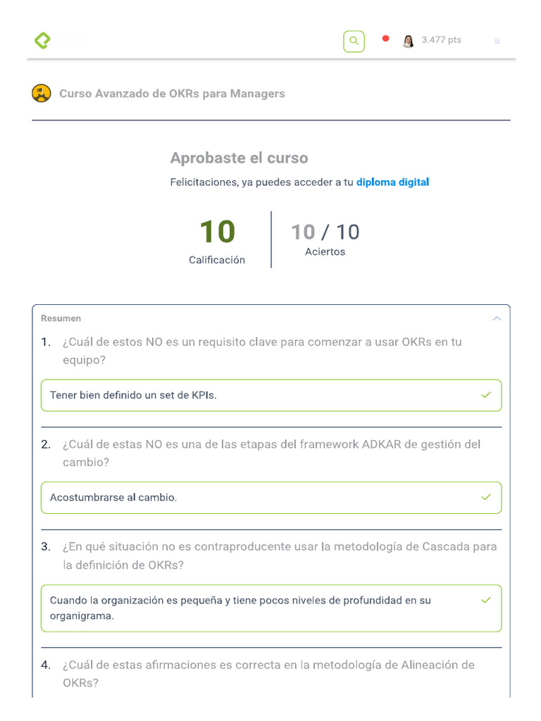 Respuestas Examen OKR Platzi | PDF Respuestas Examen OKR Platzi | PDF