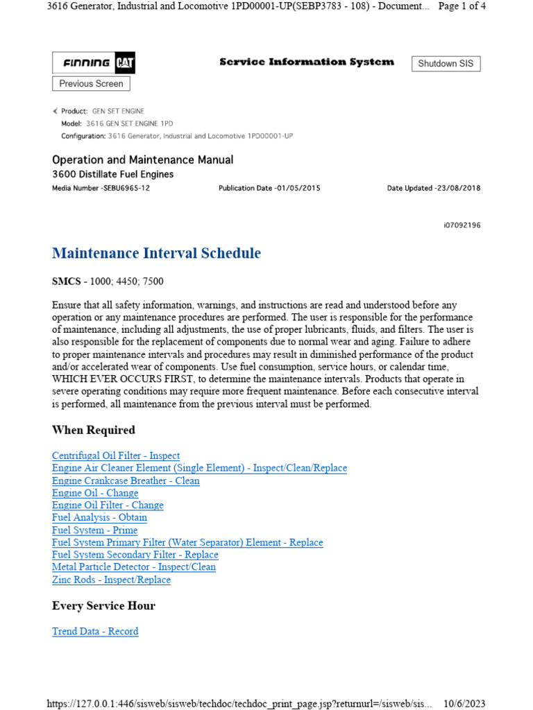 Maintenance Interval Schedule | PDF