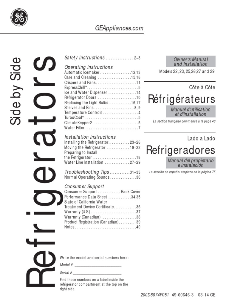 Refrigerador GENERAL ELECTRIC | PDF | Computers | Technology & Engineering