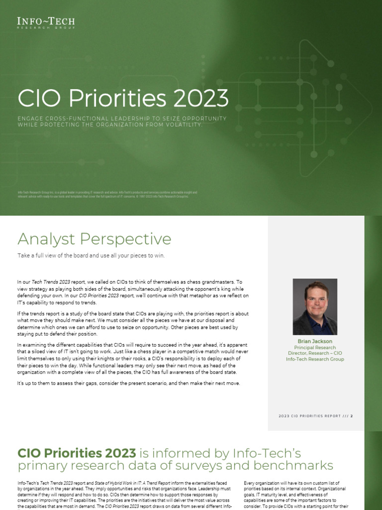 IT CIO Priorities 2023 Report | PDF | Business
