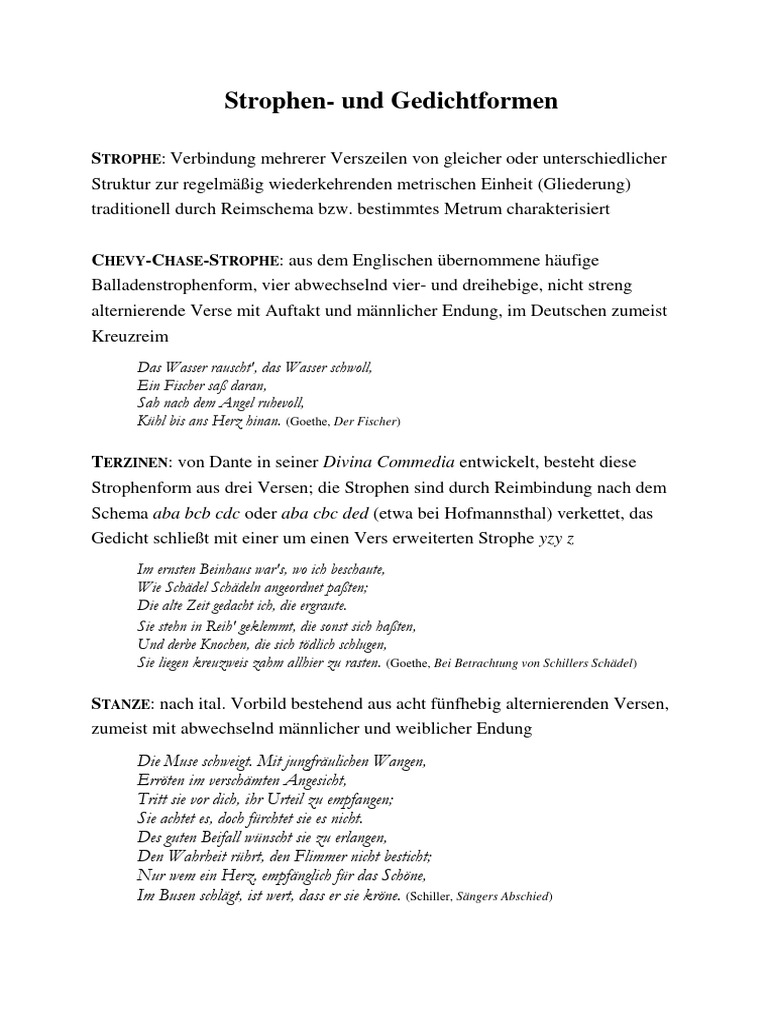 Strophen- und Gedichtformen | PDF