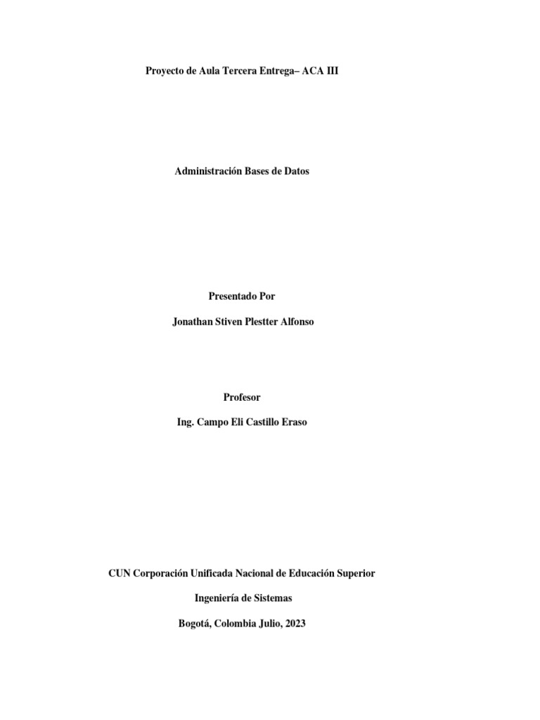 ACA-III-Bases de Datos | PDF