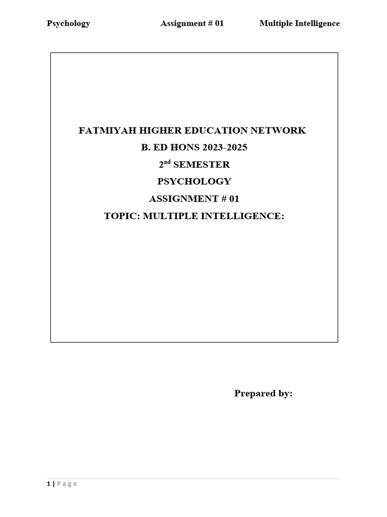 Multiple Intelligence | PDF | Intelligence | Differentiated Instruction