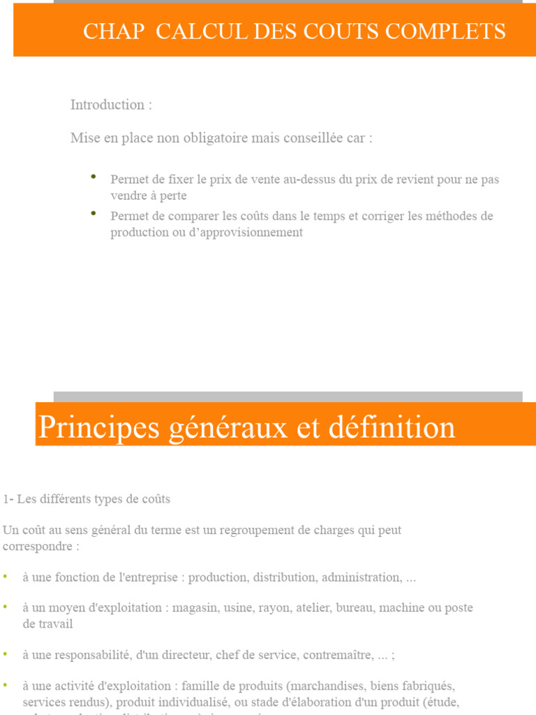 Le Calcul Des Couts | PDF