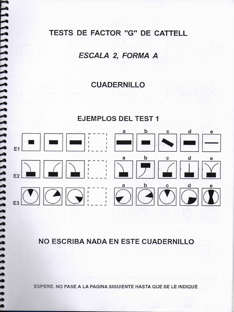 S04.s3 TEST CATTEL FACTOR G ESCALA 2 - CUADERNILLO | PDF
