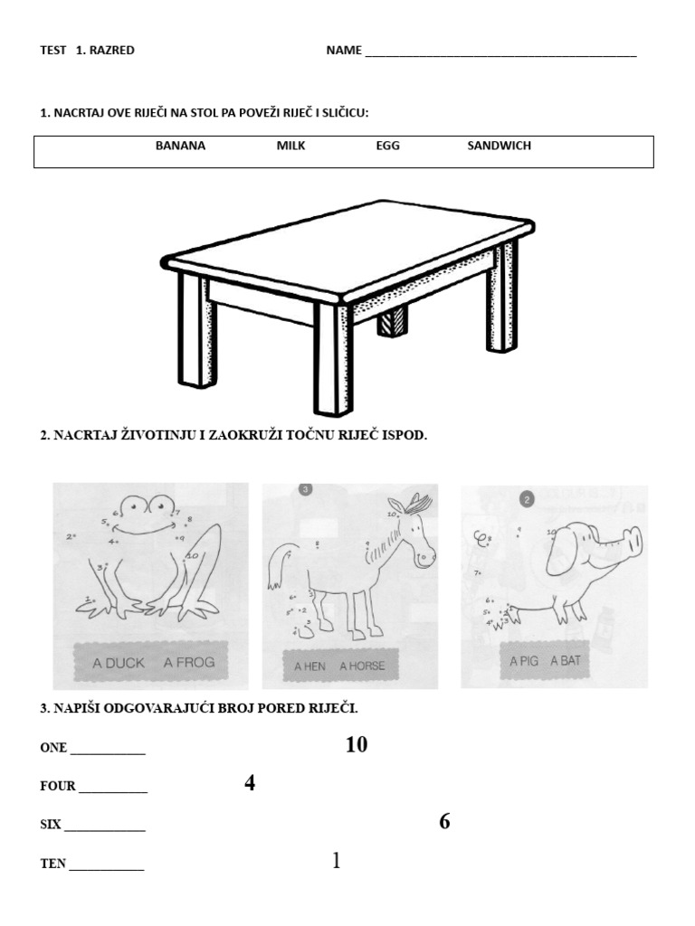 NBB - Unit 3 and 4 - Animals, Numbers, Food | PDF