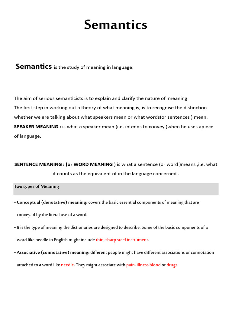 Semantics 27-8-2023 | PDF