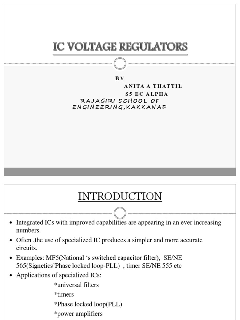 IC Voltage Regulators | PDF | Rectifier | Power Supply