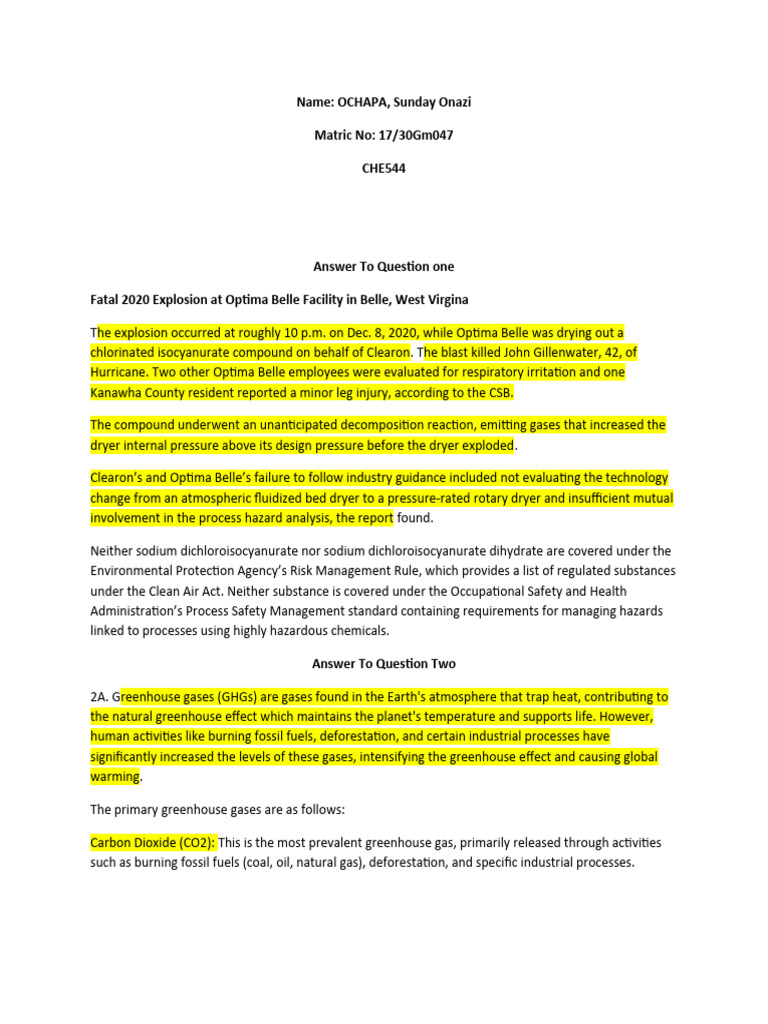 2020 Optima Belle Explosion Report | PDF | Climate Change | Climate ...