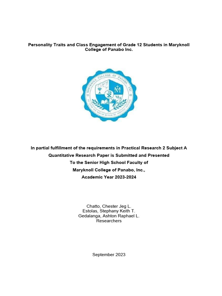 Group 2 Chapter 1-3 | PDF | Extraversion And Introversion | Learning