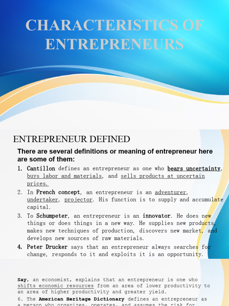 Characteristics of Entrepreneurs | PDF | Entrepreneurship | Economies