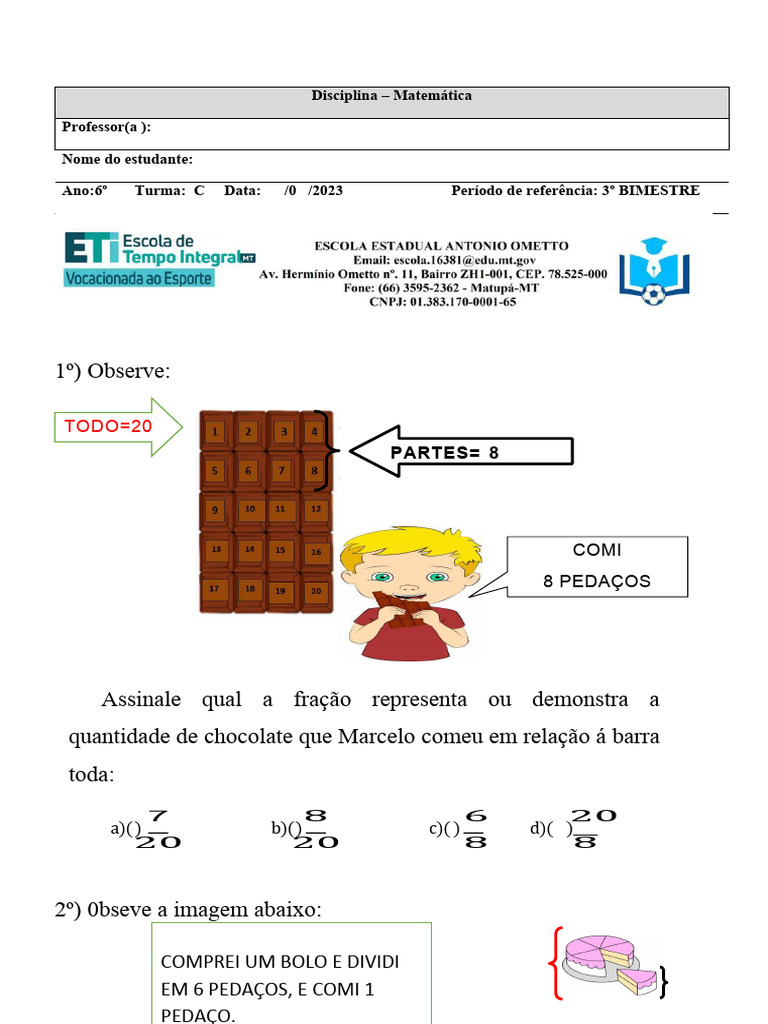 Avaliação De Matematica Adaptada Guilherme Pdf