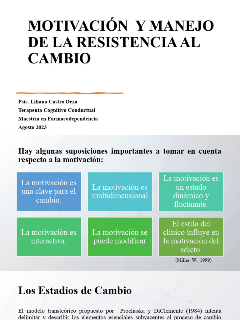 Motivación Y Manejo De La Resistencia Al Cambio Pdf La Dependencia