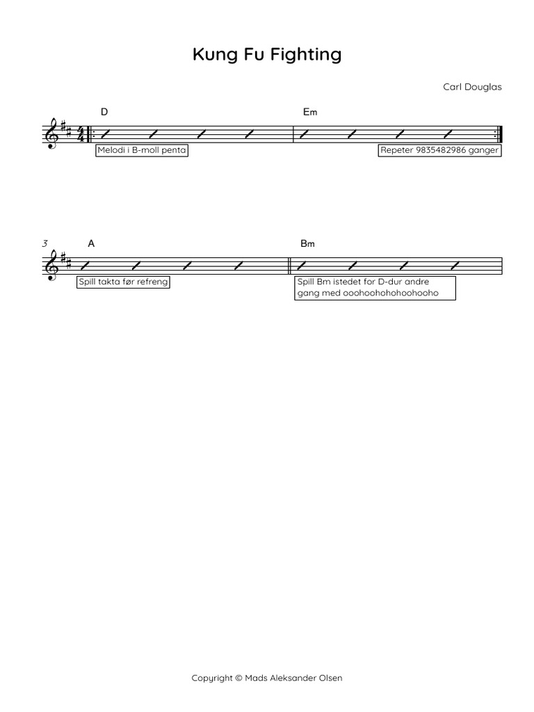 Kung Fu Fighting - Full Score | PDF