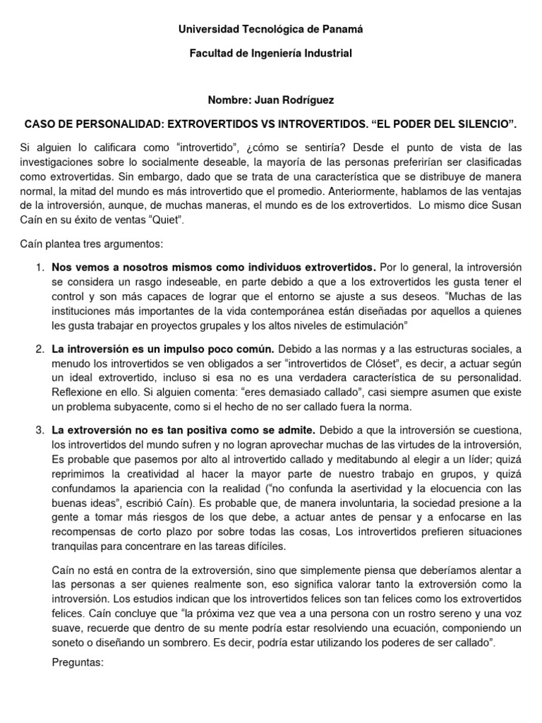 Caso Person Int Vs Extrov 1 | PDF | Extraversión e introversión ... Caso Person Int Vs Extrov 1 | PDF | Extraversión e introversión ...