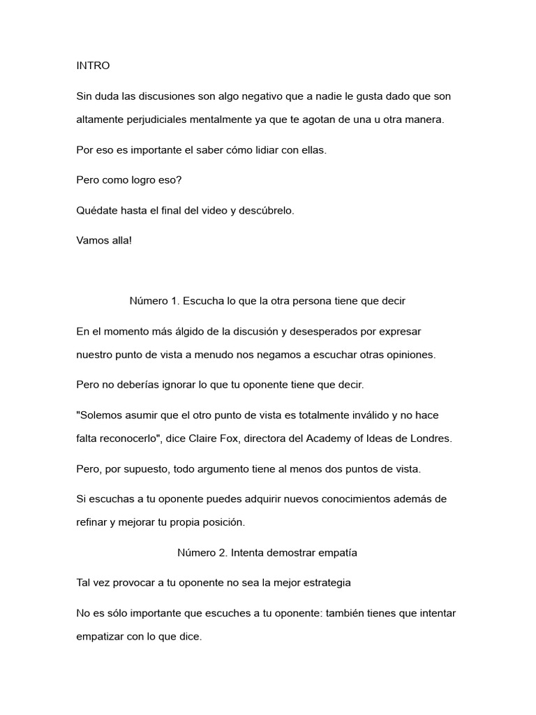 Cómo manejar discusiones efectivamente | PDF