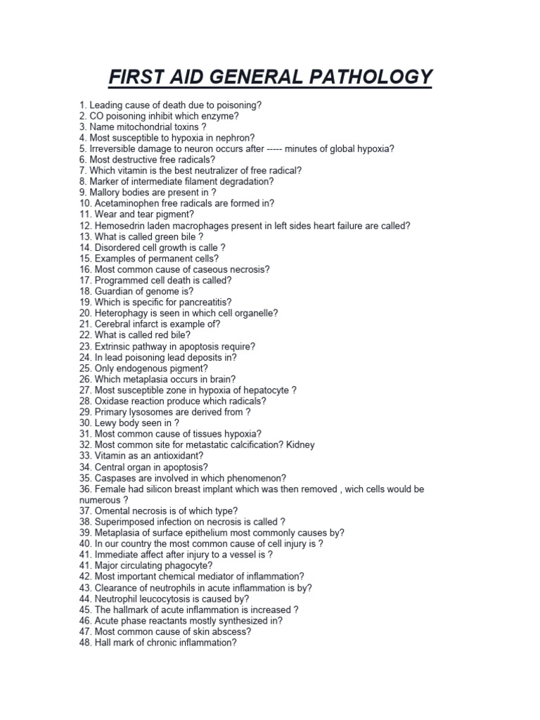Pathology Q&A for Medical Students | PDF | Cancer | Neoplasms